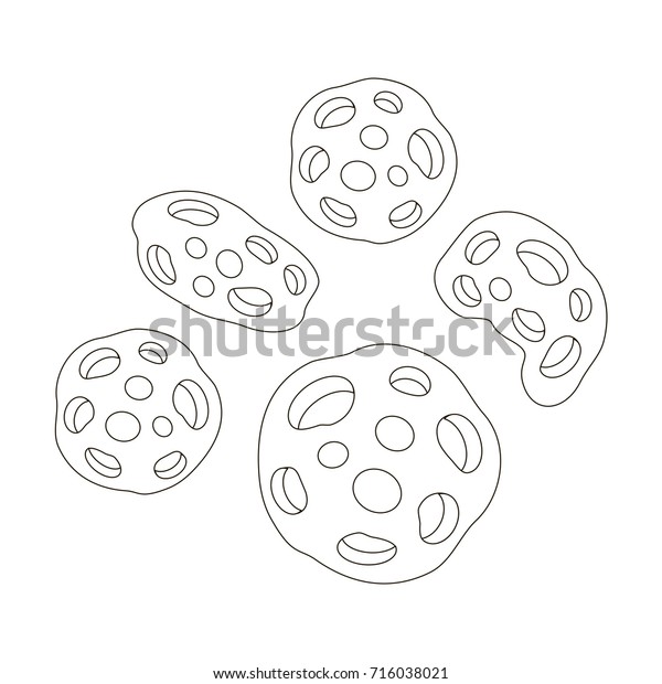 Five Isolated Meteoroids Cartoon Outlined Illustration Stock Vector ...