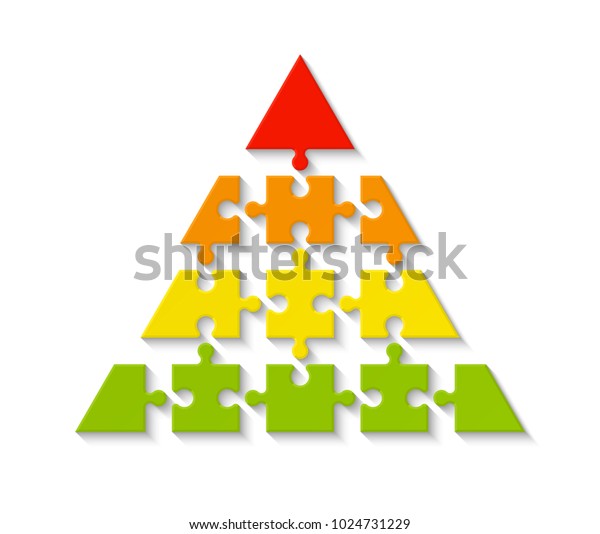 Five Levels Color Pyramid Puzzle Presentation Stock Vector (Royalty ...