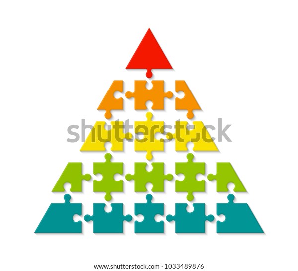 Five Levels Color Pyramid Puzzle Presentation Stock Vector (Royalty ...