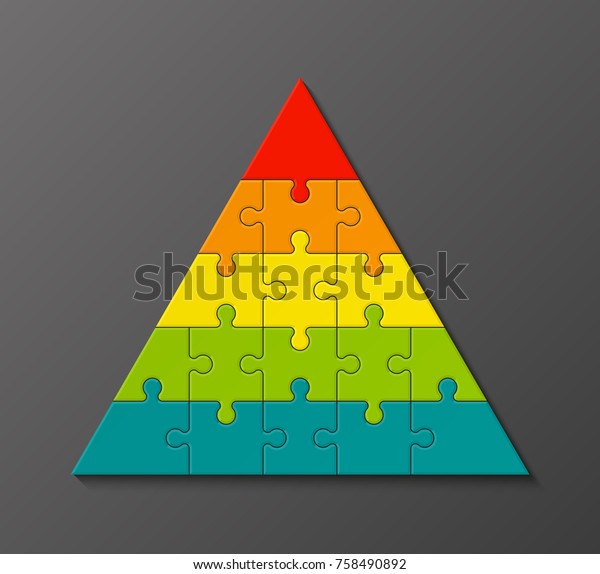 Five Levels Color Pyramid Puzzle Presentation: เวกเตอร์สต็อก (ปลอดค่า ...
