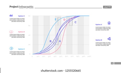 Five Line Charts Slide Template Business Stock Vector (Royalty Free ...