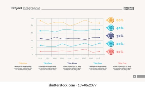 Five Line Charts Slide Template Business Stock Vector (Royalty Free ...