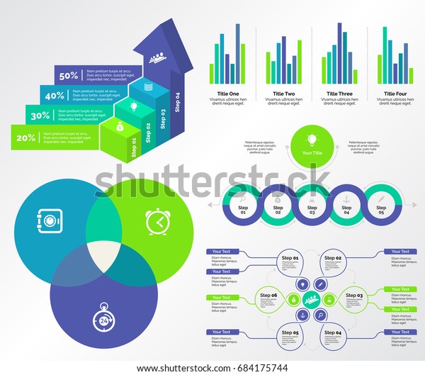 Five Marketing Charts Templates Set Stock Vector (Royalty Free ...