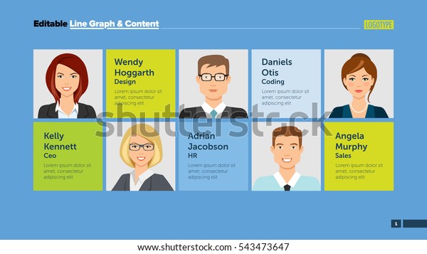 Five Members Team Slide Template Stock Vector (Royalty Free) 543473647 ...
