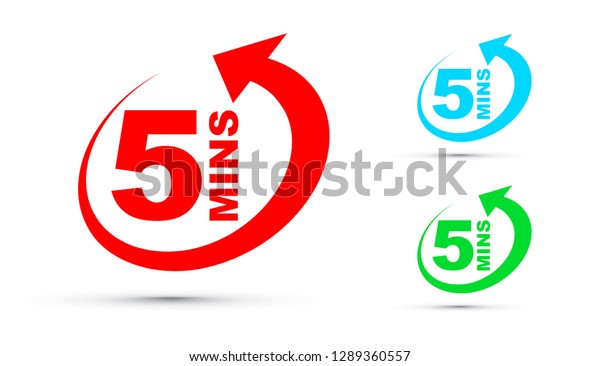 Five Minutes Icon Set Stock Vector (Royalty Free) 1289360557