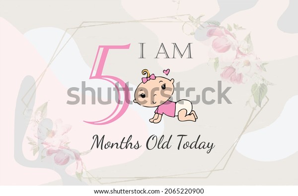 Five Months Old Today Greeting Card Stock Vector (Royalty Free ...