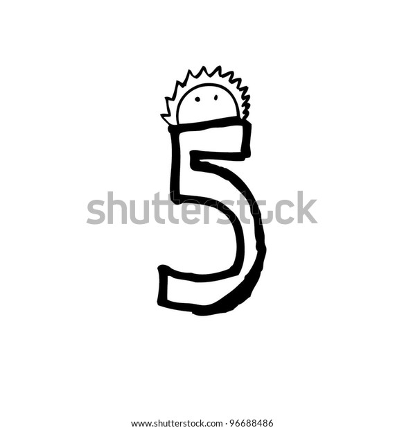 Five Number Cartoon Vector Illustration Stock Vector (Royalty Free ...