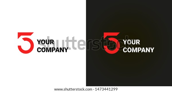 Five Number Shaped Logotype Sign Concept Stock Vector (Royalty Free ...