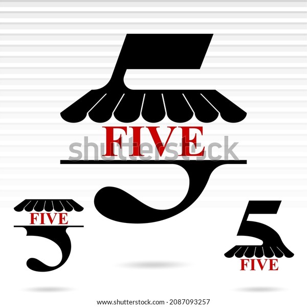 Five Numeral Word Logo Number Five Stock Vector (Royalty Free ...