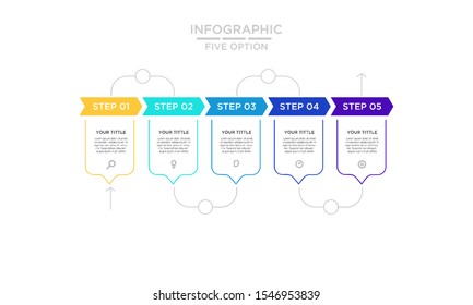 Five Options Infographic Step Chart Workflow Stock Vector (Royalty Free ...