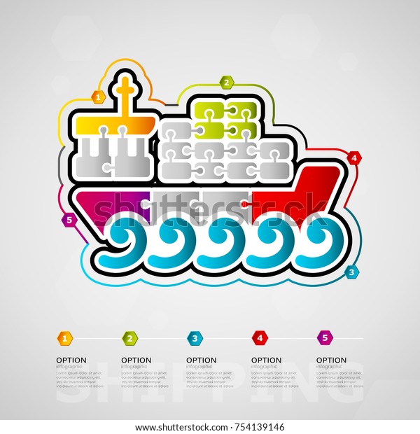Five Options Shipping Timeline Infographic Design Stock Vector (Royalty ...
