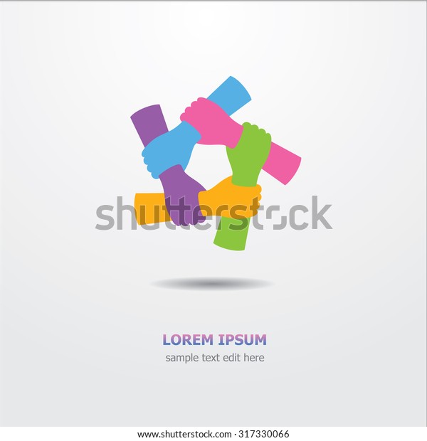 Five Organization Cooperation Colorful Logo Stock Vector (Royalty Free ...