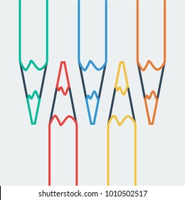 Five Pencils Vector Icon Vector Illustration Stock Vector (Royalty Free ...