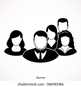 Five People Logo Friends Icon Isolated Stock Vector (Royalty Free ...