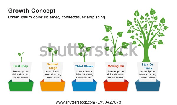 Five Phases Growth Concept Infographic Used Stock Vector (Royalty Free ...