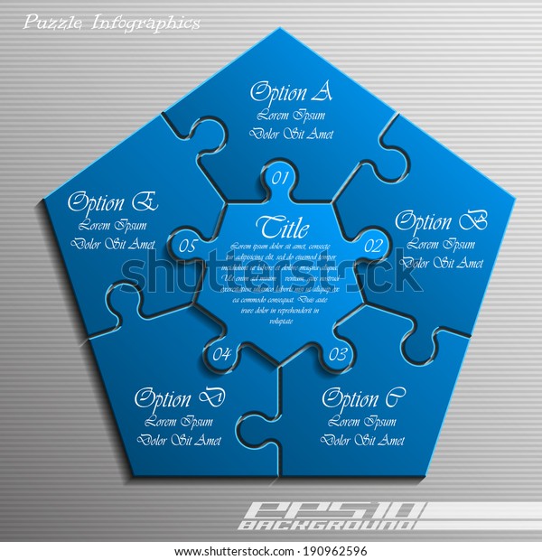 Five Piece Flat Puzzle Infographic Presentation Stock Vector (Royalty ...