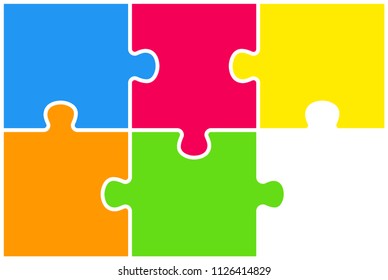 Five Pieces Puzzle Squares Diagram Squares Stock Vector (Royalty Free ...