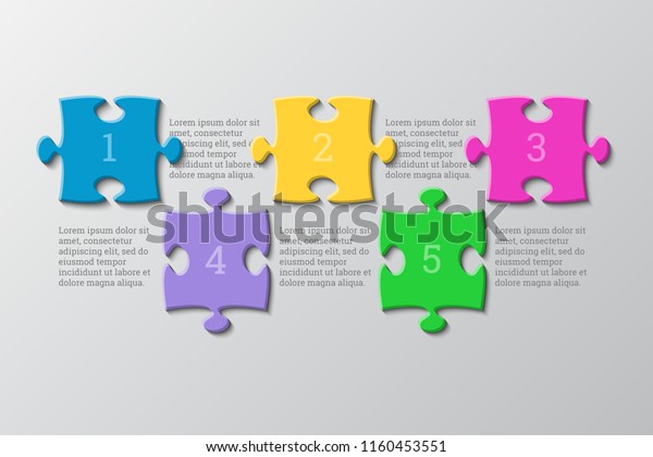 Five Pieces Puzzle Squares Diagram Squares Stock Vector (Royalty Free ...