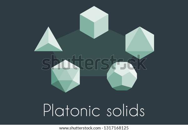 Five Platonic Solids Sacred Geometry Illustration Stock Vector (Royalty ...