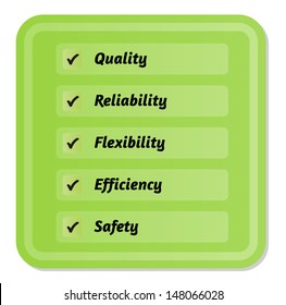 Five Priorities Quality Green Marked Symbols Stock Vector (Royalty Free ...