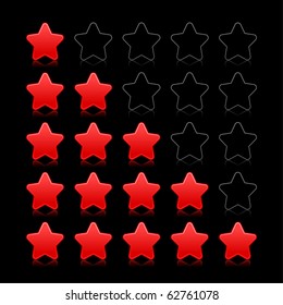 Five Red Star Ratings Web 20 Stock Vector (Royalty Free) 62761078 ...