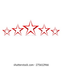 Five Red Stars On White Vector Stock Vector (Royalty Free) 275612966 ...