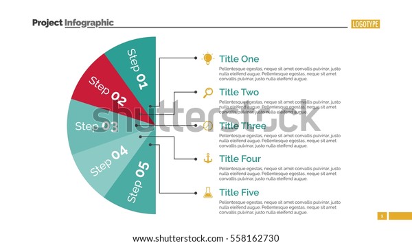 Five Sectors Diagram Slide Template Stock Vector (Royalty Free) 558162730