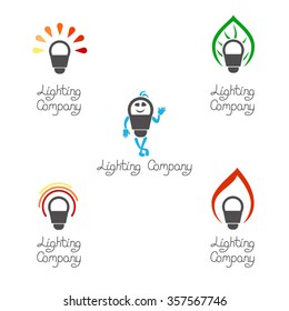 Five Signs Lighting Companies Signs Idea Stock Vector (Royalty Free ...