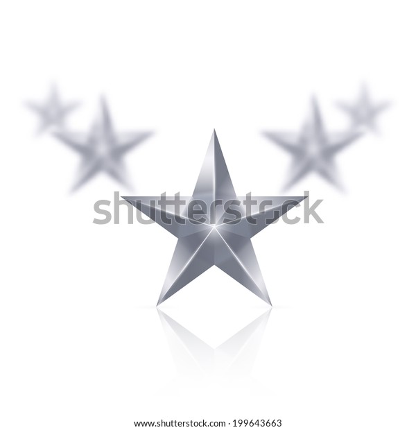 Five Silver Stars On White Background Stock Vector (Royalty Free) 199643663
