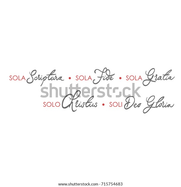 Five Solas Protestant Reformation Sola Scriptura Stock Vector (Royalty ...