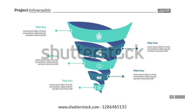Five Spiral Turns Process Chart Slide Stock Vector (Royalty Free ...