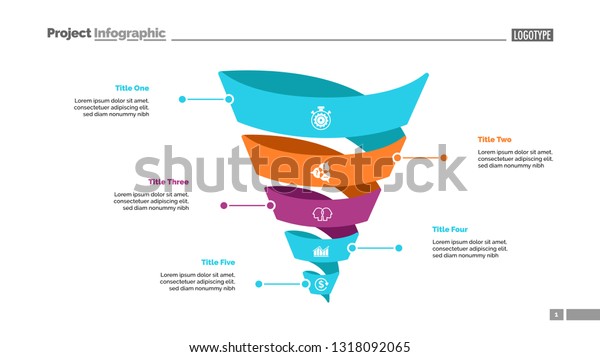 Five Spiral Turns Process Chart Slide : image vectorielle de stock ...