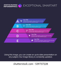 Five Stages Pyramid Diagram Template Stock Vector (Royalty Free) 539737228