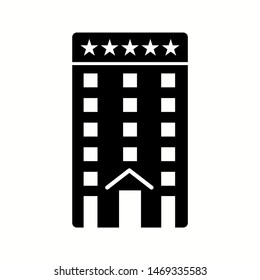 Five Star Building Glyph Black Icon Stock Vector (Royalty Free ...