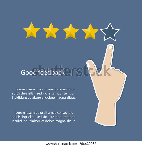 Five Star Good Feedback Sticker Flat: เวกเตอร์สต็อก (ปลอดค่าลิขสิทธิ์ ...
