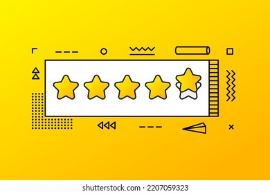 Five Star Rating Geometry Style Concept Stock Vector (Royalty Free ...
