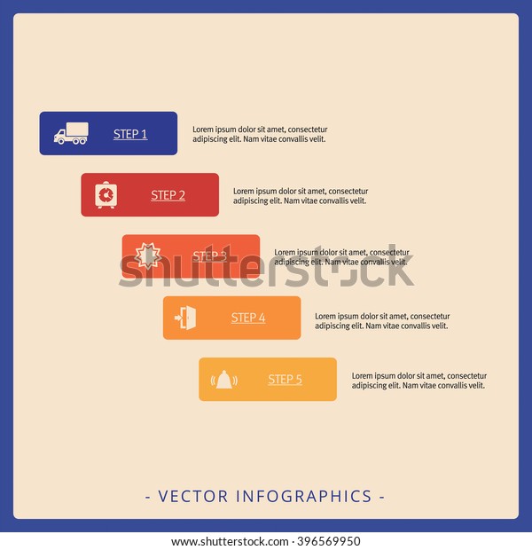 Five Step Diagram Template 4 : image vectorielle de stock (libre de ...