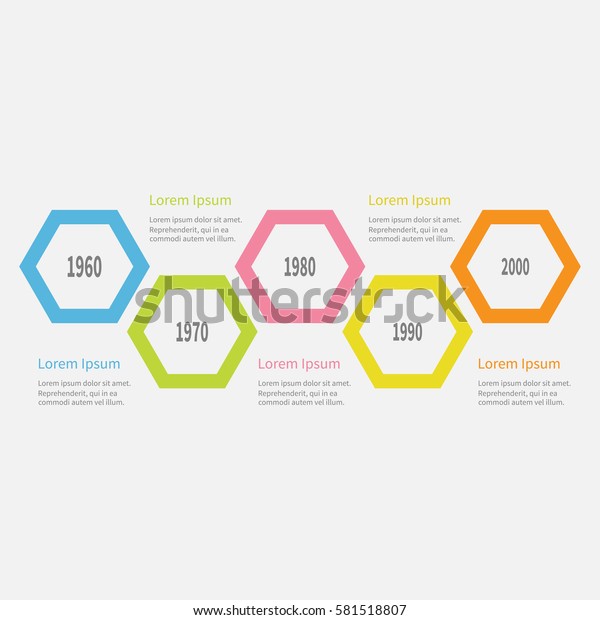 Five Step Timeline Infographic Colorful Big Stock Vector (Royalty Free ...