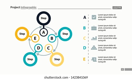 Five Steps Process Chart Slide Template Stock Vector (Royalty Free ...