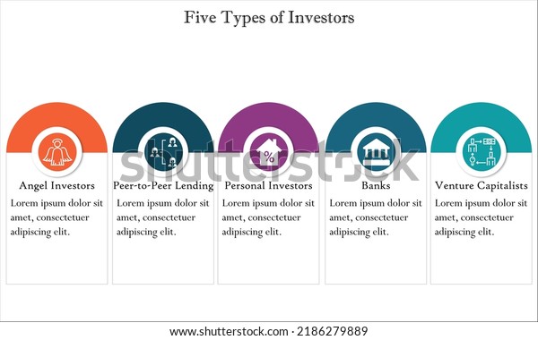 Five Types Investors Icons Description Placeholder: เวกเตอร์สต็อก (ปลอด ...