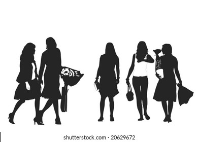 Five Young Womenvector Illustration Stock Vector (Royalty Free ...