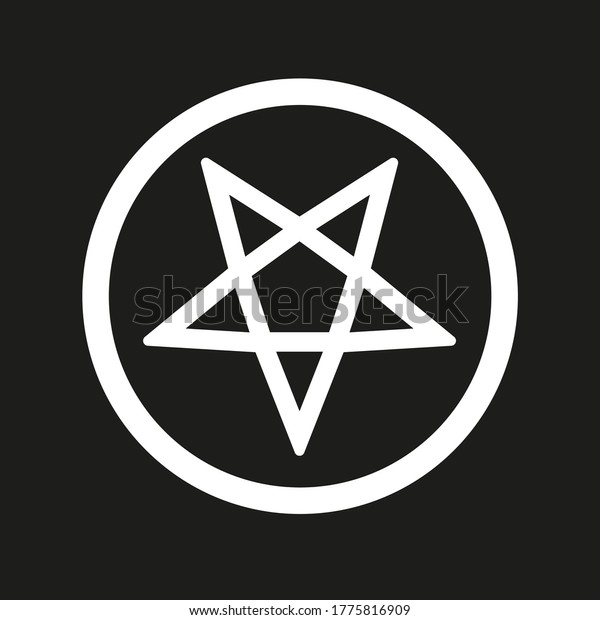 Fivepointed Star Pentagram Icon Color White Stock Vector (Royalty Free ...