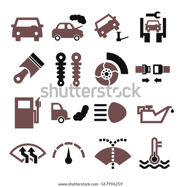 Fix Car Icon Set Stock Vector (Royalty Free) 567996259