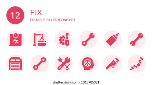 Fix Icon Set Collection 12 Filled Stock Vector (Royalty Free ...
