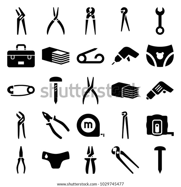 Fix Icons Set 25 Editable Filled: vector de stock (libre de regalías ...