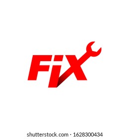 Fix Logo Template Design Stylize Letter Stock Vector (Royalty Free ...