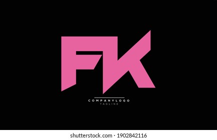 Fk Icon Monogram Letter Text Alphabet Stock Vector (Royalty Free ...