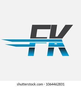 Fk Initial Logo Company Name Colored Stock Vector (Royalty Free ...