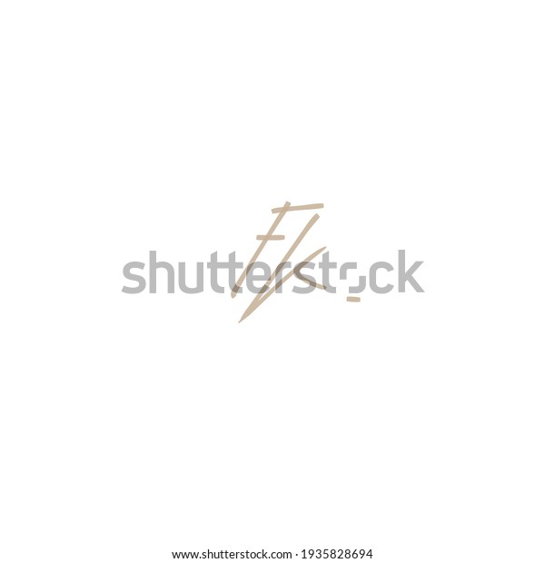 Fk White Background Handwritten Logo Stock Vector (Royalty Free ...