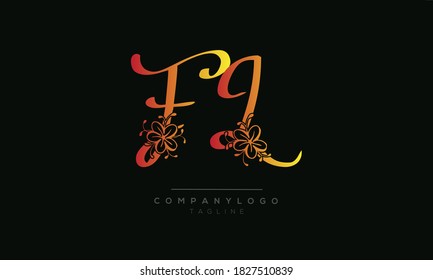 Fl Initials Monogram Letter Text Alphabet Stock Vector (Royalty Free ...